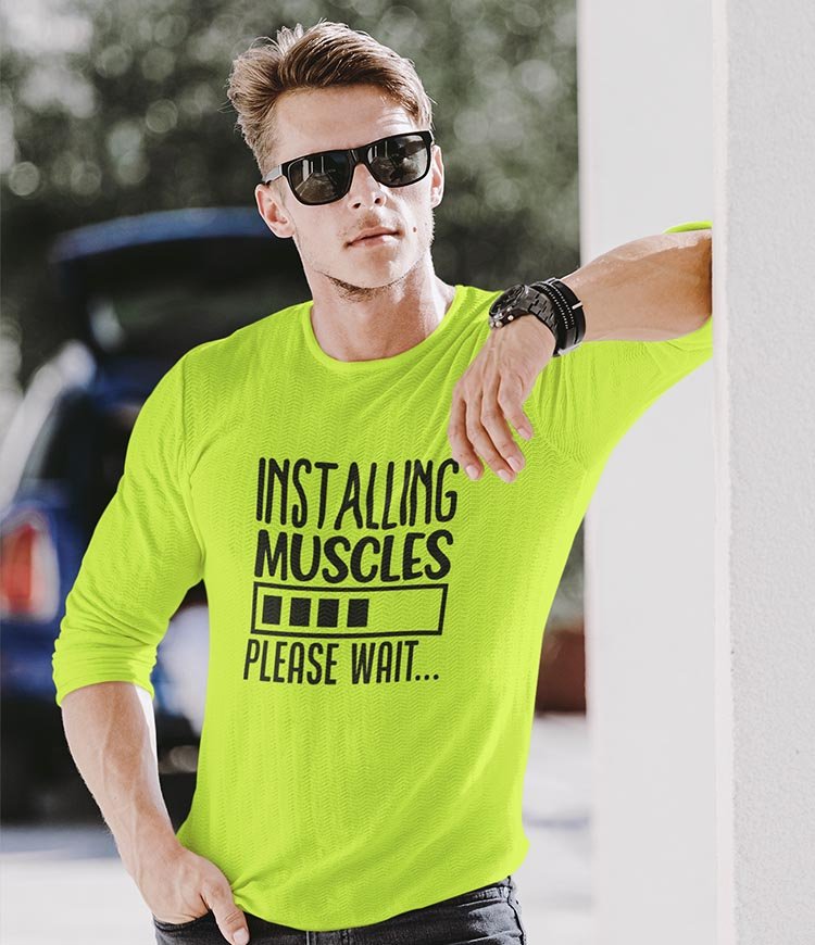 INSTALLING MUSCLES LONGSLEEVE T-SHIRTS – Takeincart